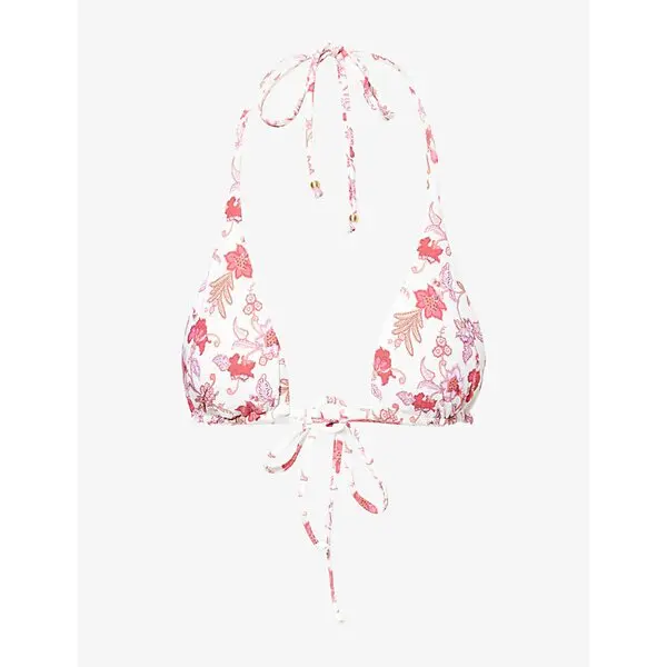 Seafolly Summer Chintz Triangle Bikini Top - Ecru