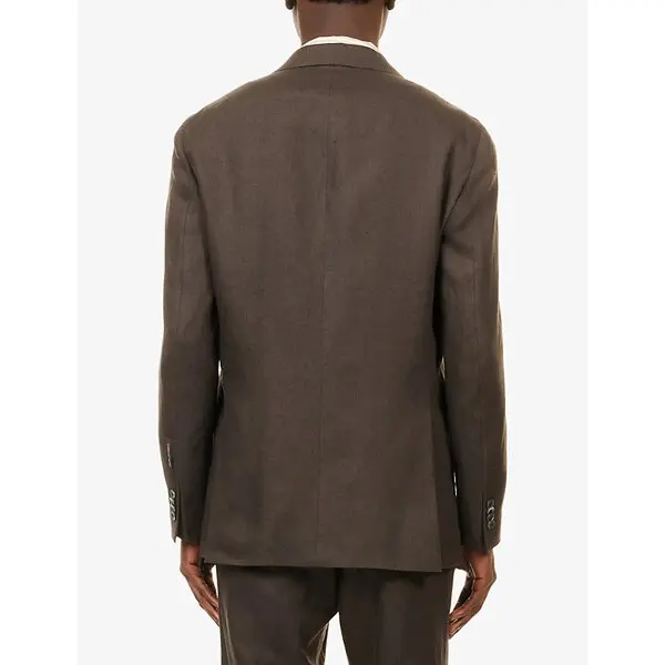 OSCAR JACOBSON Double-breasted Linen Blazer