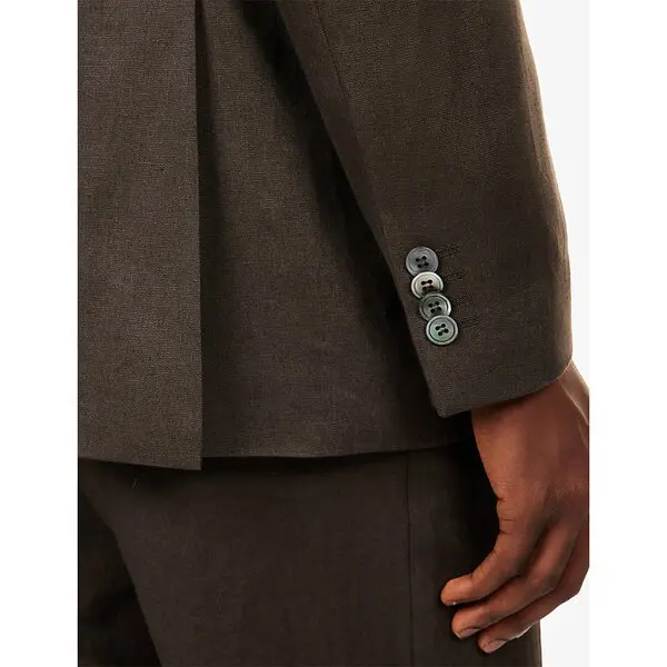 OSCAR JACOBSON Double-breasted Linen Blazer