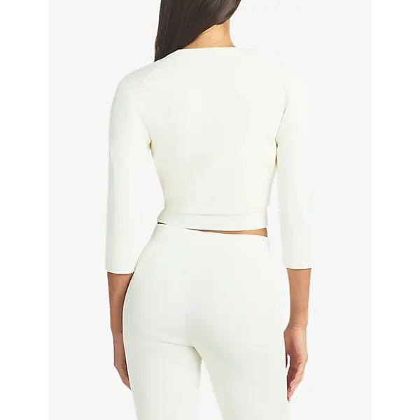SKIMS Refined Knit Cropped Cardigan - Egret