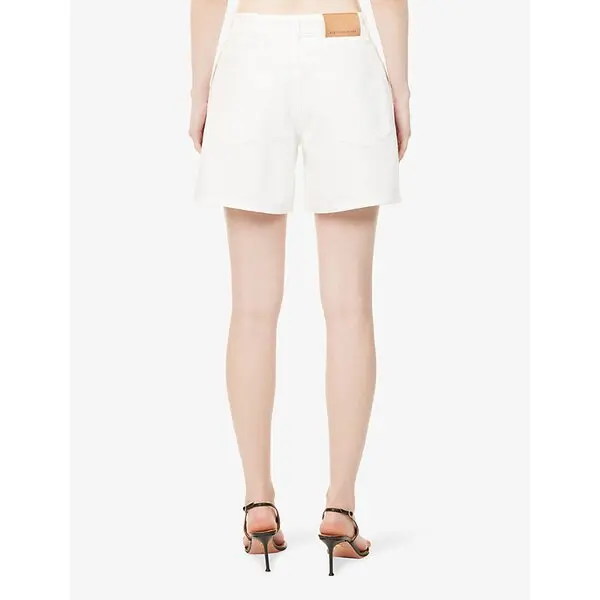 Stella McCartney Mid-rise Straight-leg Denim Shorts With Detachable Chain
