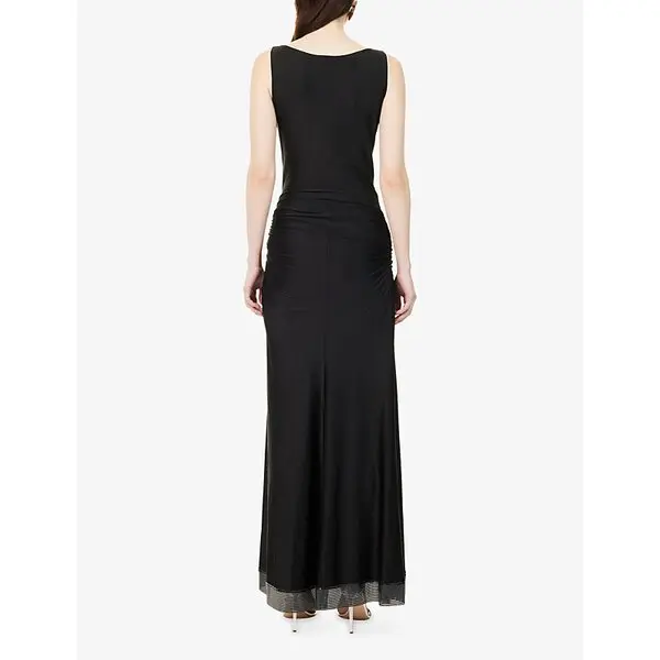 Rabanne Jersey Maxi Dress With Chainmail Trims