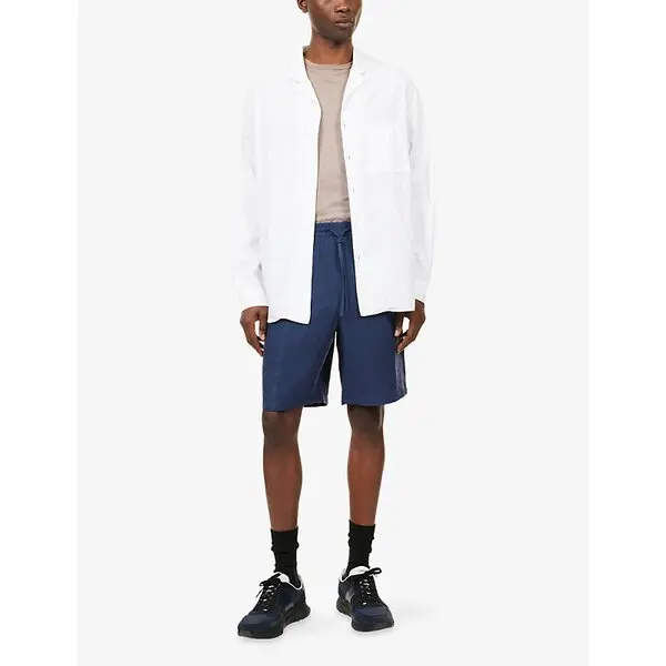 Emporio Armani Linen Bermuda Shorts - Outer Space
