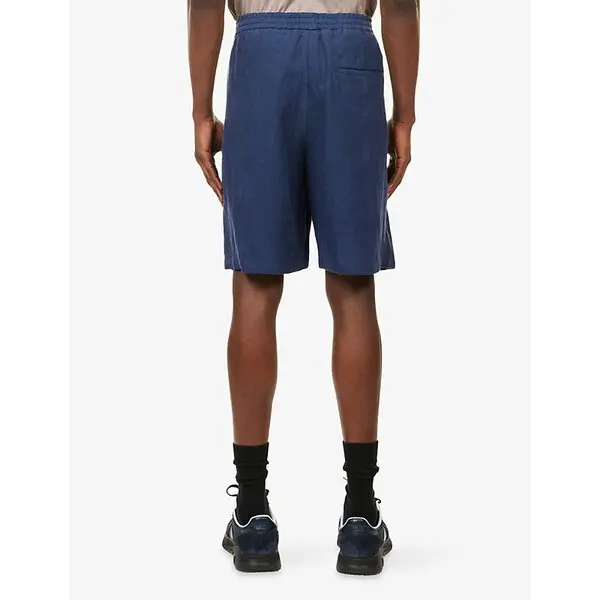 Emporio Armani Linen Bermuda Shorts - Outer Space