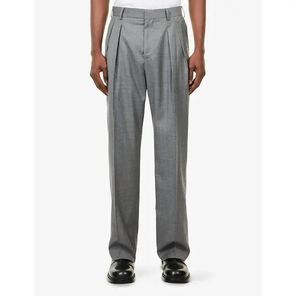 Paul Smith Pleated Straight-leg Wool Trousers