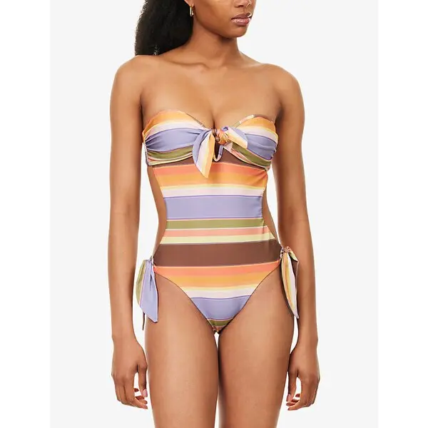 Zimmermann Solstice Scarf Tie Swimsuit - Multi