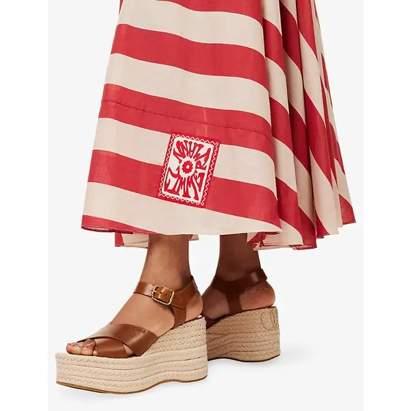 Zimmermann Roselight Stripe Cotton Maxi Dress - Raspberry Cream
