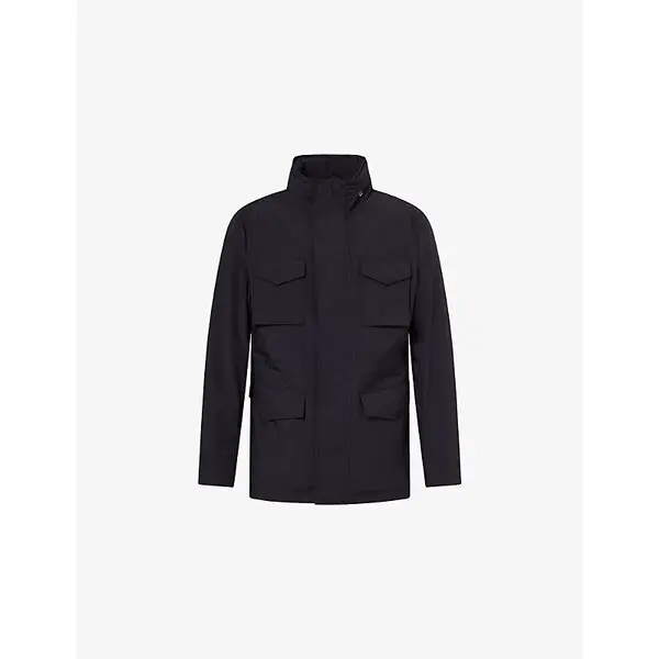 OSCAR JACOBSON M65 High-neck Woven Field Jacket - Navy