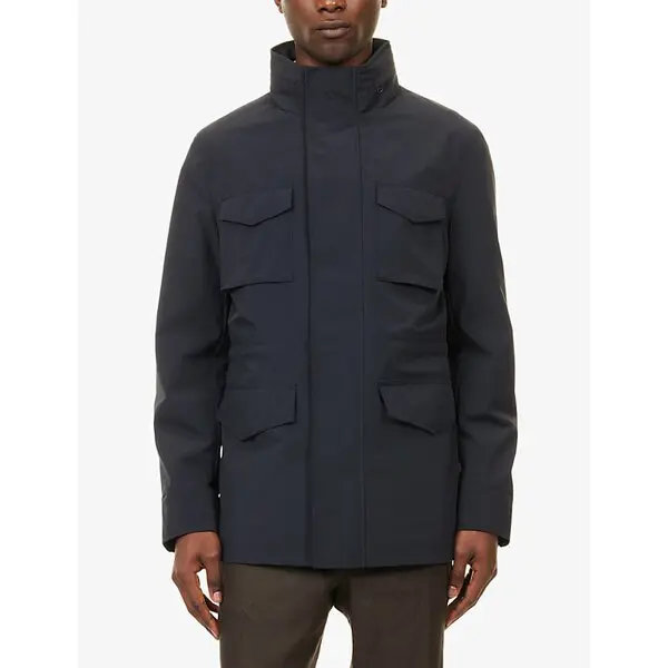 OSCAR JACOBSON M65 High-neck Woven Field Jacket - Navy