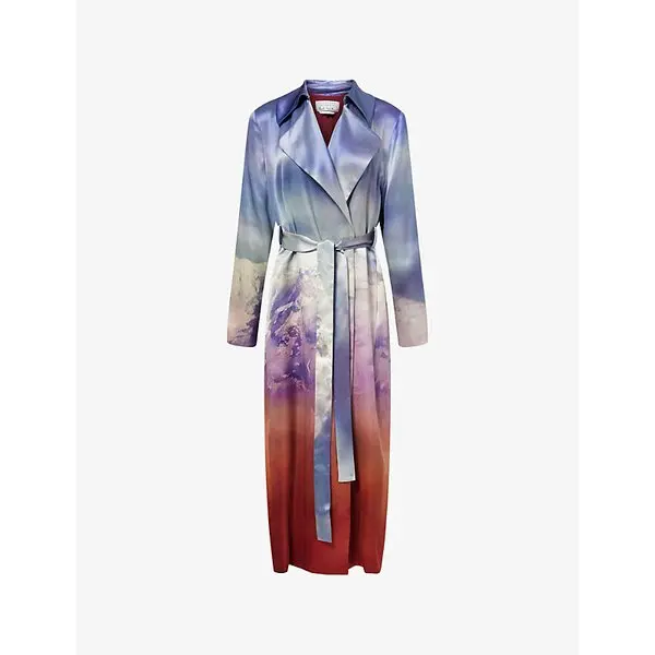 Gabriela Hearst X Paul Smith Graphic-pattern Silk Coat - Mountain
