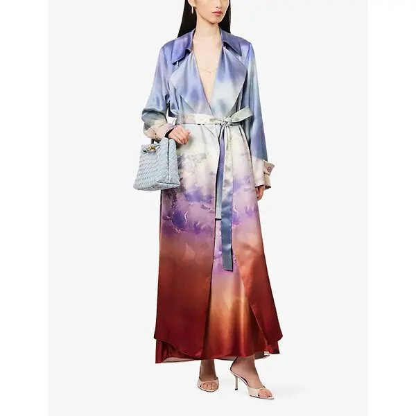 Gabriela Hearst X Paul Smith Lyra Graphic Pattern Silk Coat