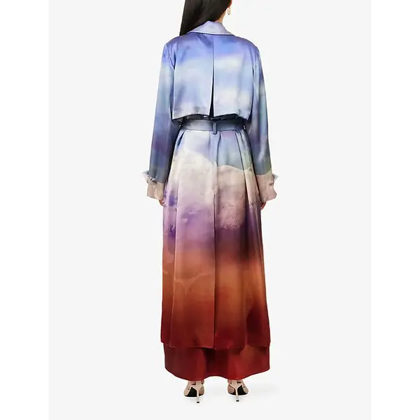 Gabriela Hearst X Paul Smith Lyra Graphic Pattern Silk Coat