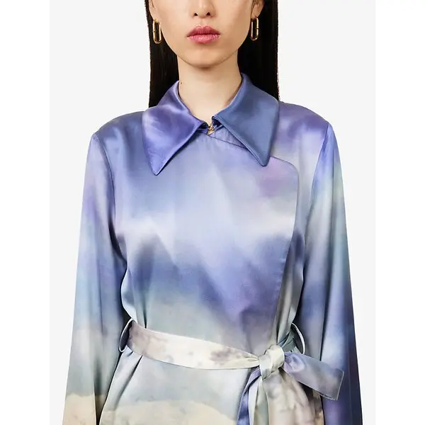 Gabriela Hearst X Paul Smith Lyra Graphic Pattern Silk Coat