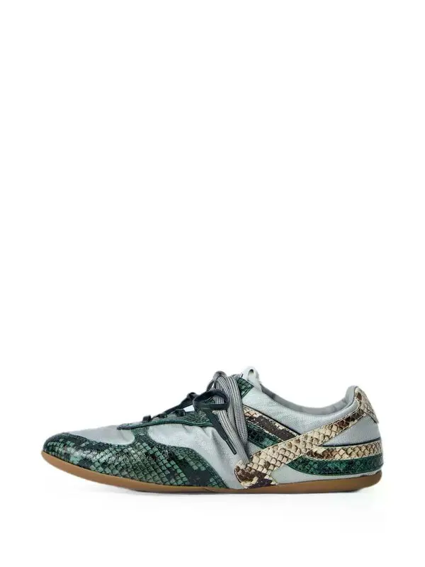 Miu Miu Snakeskin-effect Lace-up Sneakers