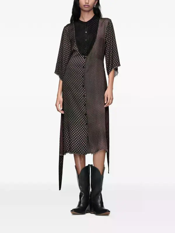 MAISON MARGIELA Belted Midi Dress With Paisley Print