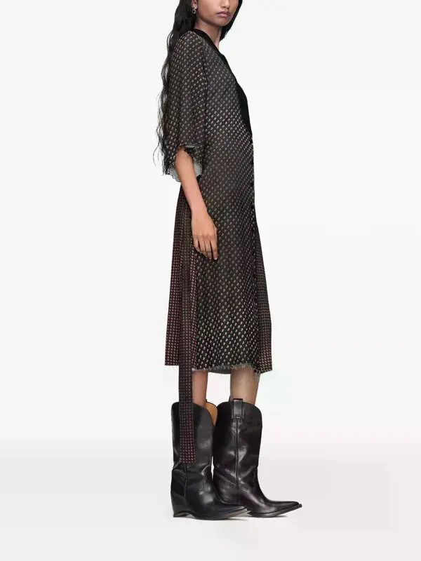 MAISON MARGIELA Belted Midi Dress With Paisley Print