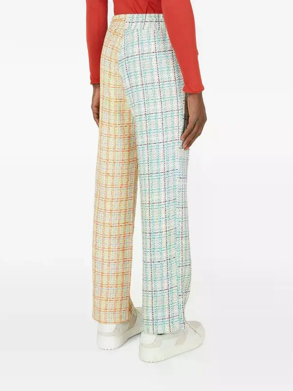 (DI)VISION Check-pattern Contrasting-panel Trousers