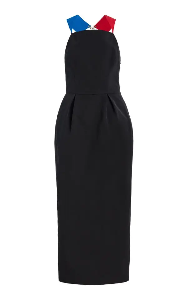 Rosie Assoulin Simon Says Cotton-grosgrain Maxi Dress - Multi