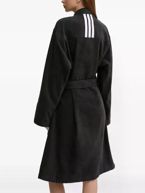 Adidas Logo Embroidered Belted Bathrobe