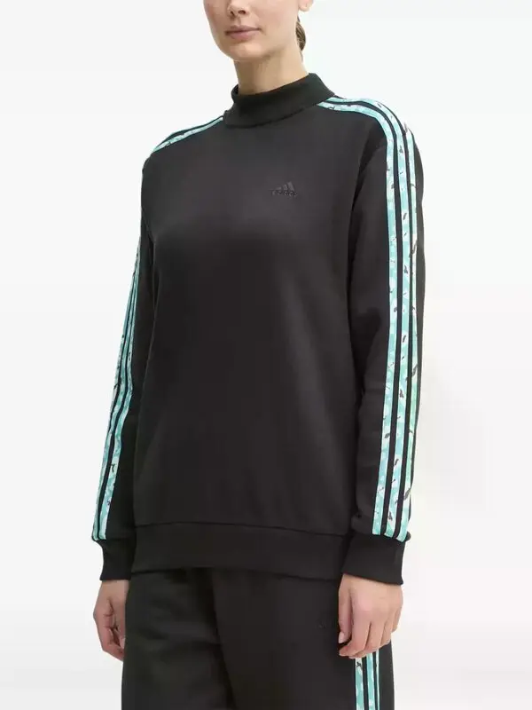 Adidas Essentials 3-stripes Sweatshirt With Animal Print Detail