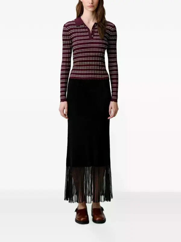 Claudie Pierlot Pleated Knitted Maxi Skirt