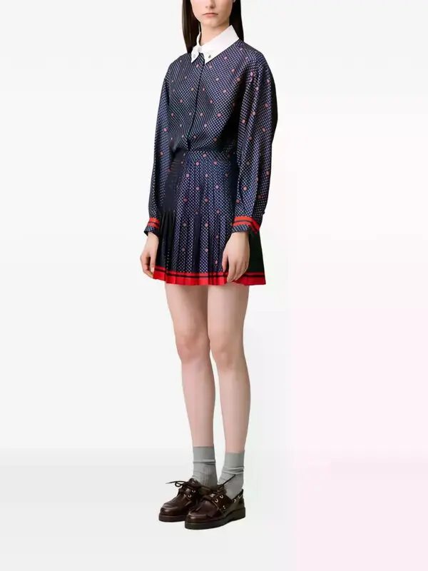 Claudie Pierlot Pleated Scarf Print Mini Skirt