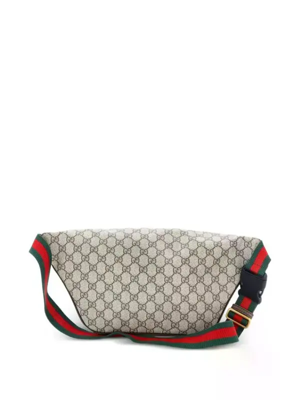 Gucci Gg Coated Canvas Belt Bag With Applique - Brown