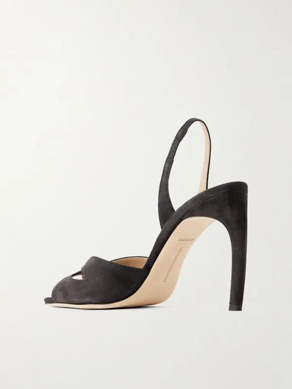 Victoria Beckham Harlow Mask Suede Slingback Sandals