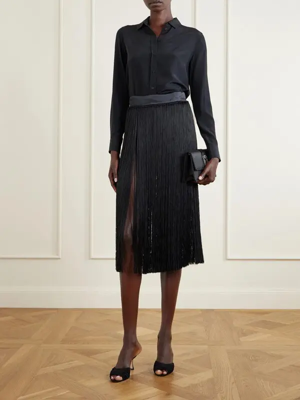 Dolce & Gabbana Fringed Midi Skirt