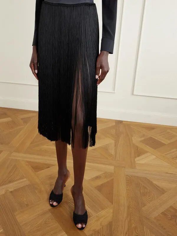 Dolce & Gabbana Fringed Midi Skirt
