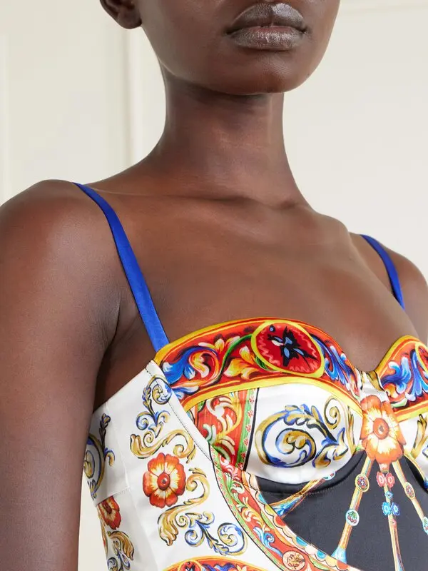Dolce & Gabbana Carretto" Print Satin Mini Dress