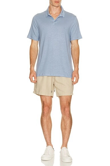 Onia Shaun Stretch Linen Polo
