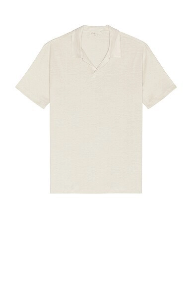 Onia Shaun Stretch Linen Polo - Bone