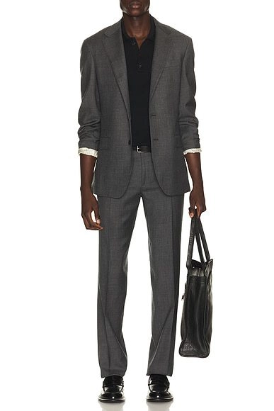 Polo Ralph Lauren 2-button Single Breasted Sharkskin 2-piece Suit - Medium Grey Multi