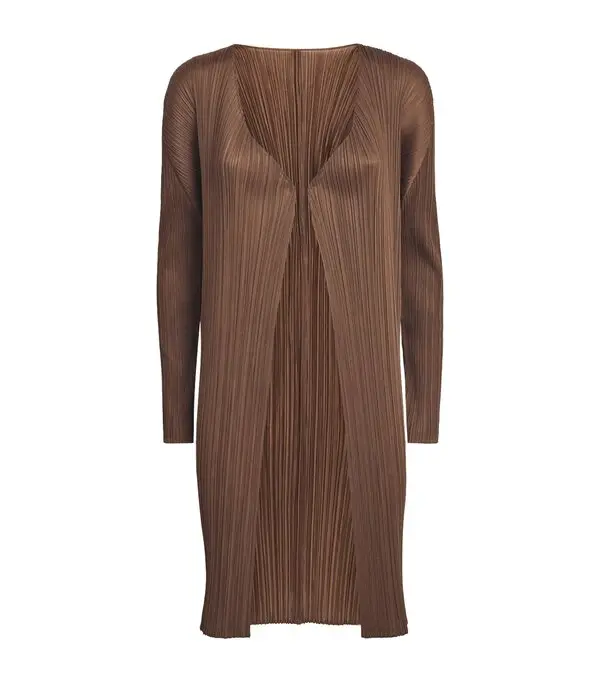 Issey Miyake Longline Cardigan - Brown