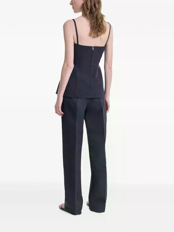 FFORME Square-neck Spaghetti Strap Top - Grey