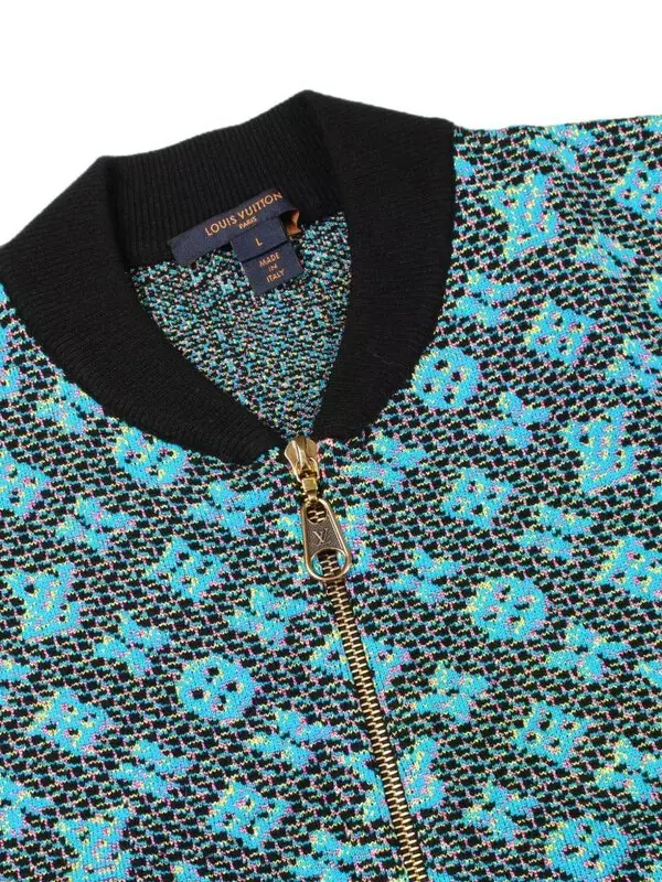 LOUIS VUITTON Monogram Zip-up Bomber Jacket