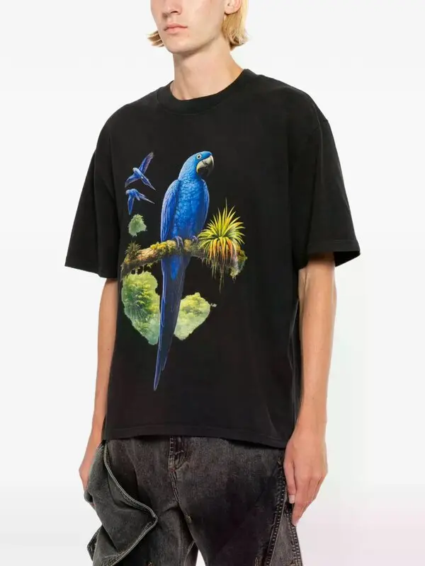 MELT Parrot-printed T-shirt - Black