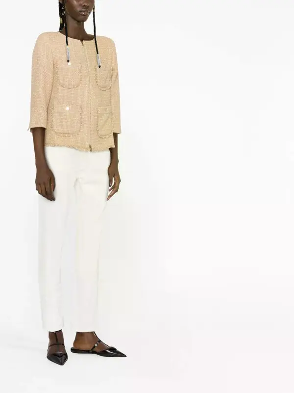 Herno Zip-up Tweed Jacket