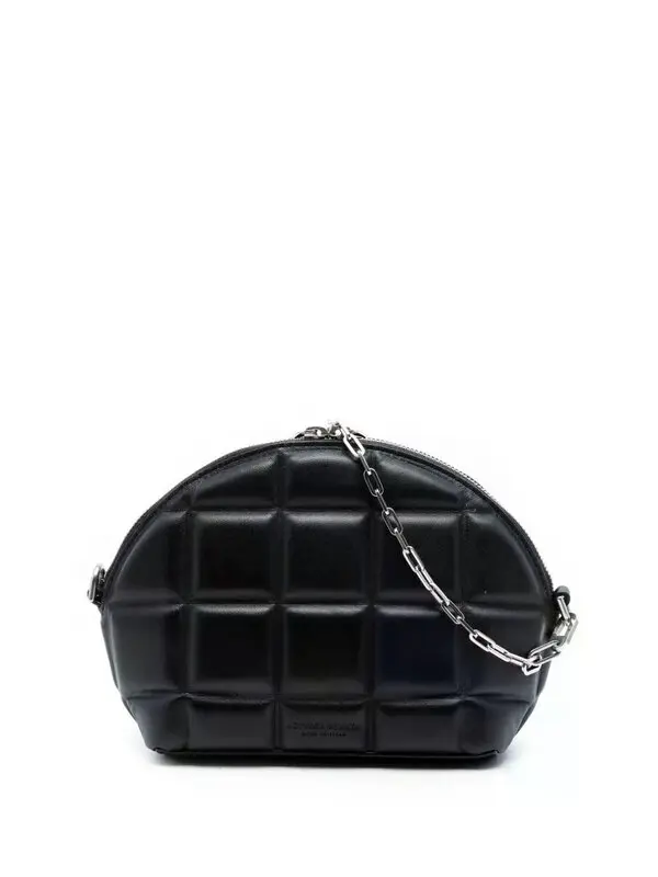 Bottega Veneta Padded Nappa Half Moon Chain Crossbody Bag - Black
