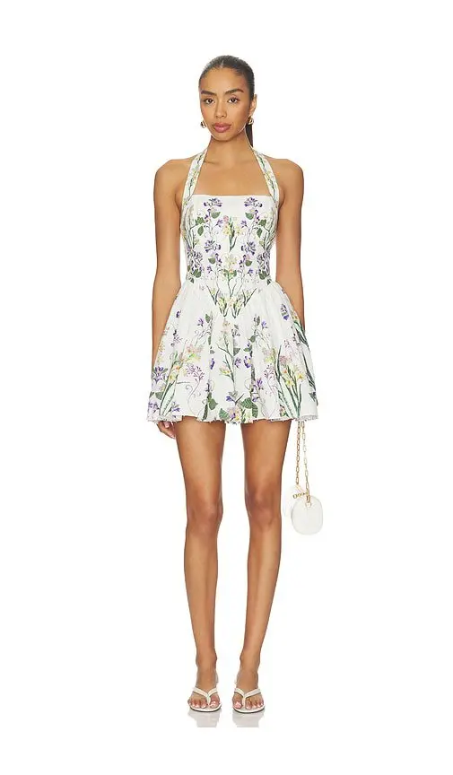 Hemant & Nandita Printed Corset Mini Dress - Ivory