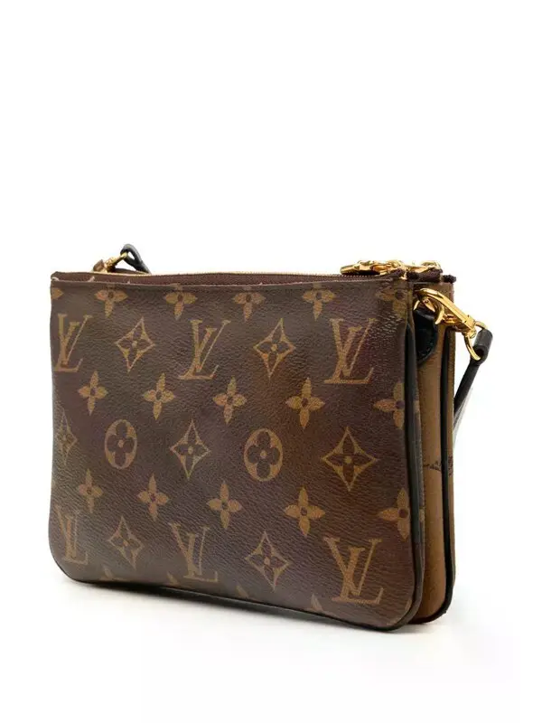 LOUIS VUITTON Monogram Giant Reverse Double Zip Pochette Crossbody Bag