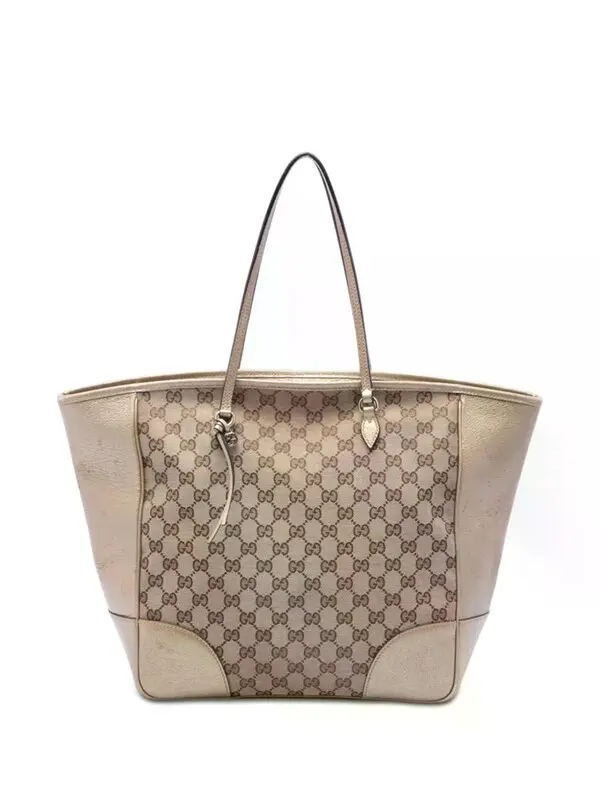 Gucci Gg Canvas And Leather Bree Tote Bag - Neutrals