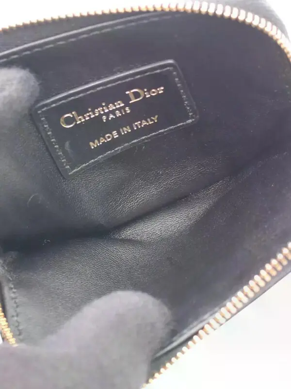 Dior Lambskin Cannage Caro Coin Pouch - Black