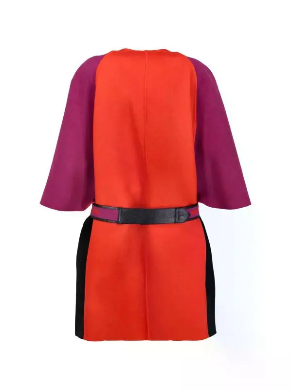 Fendi Belted Cape-sleeve Coat - Orange