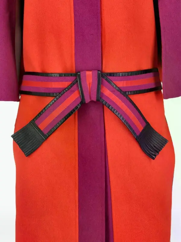 Fendi Belted Cape-sleeve Coat - Orange