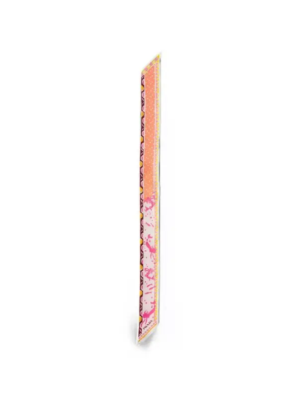 Prada Printed Silk Twill Skinny Scarf - Pink