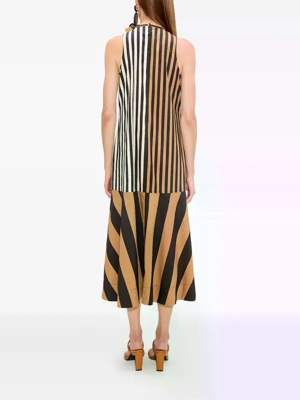 SIMONMILLER Celeste Striped V-neck Midi Dress