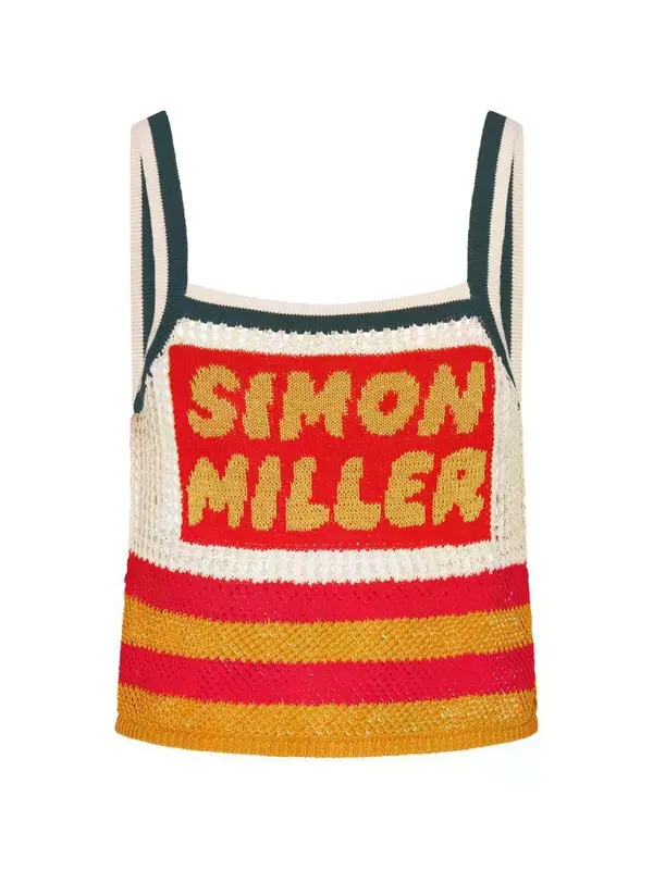 SIMONMILLER Crochet Knit Tank Top - Red