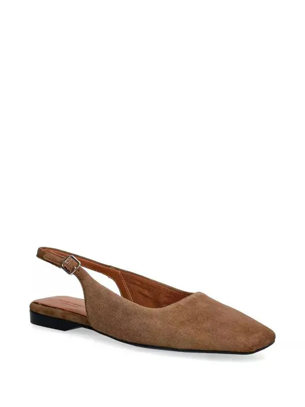 VAGABOND SHOEMAKERS Delia Square-toe Slingback Ballet Flats - Brown